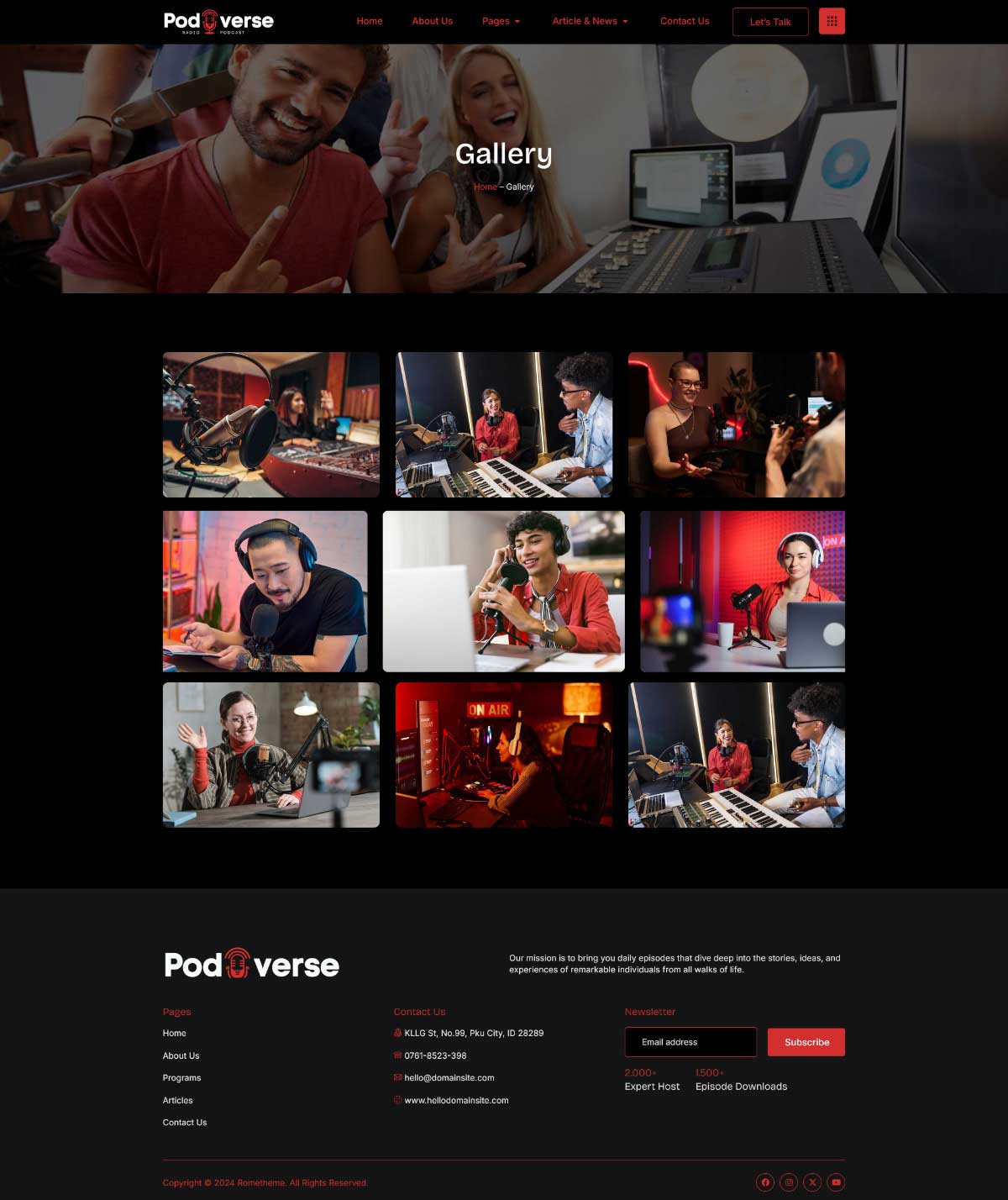 Podverse - Radio Station & Podcaster Elementor Template Kit by Rometheme